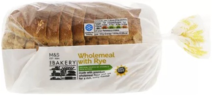 M&S Sliced Wholemeal Bread With Added Rye Bran - 1Source