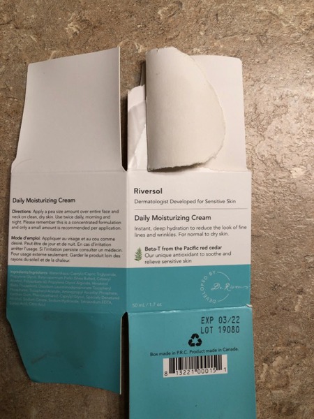 Riversol Daily Moisturizing Cream - 1Source