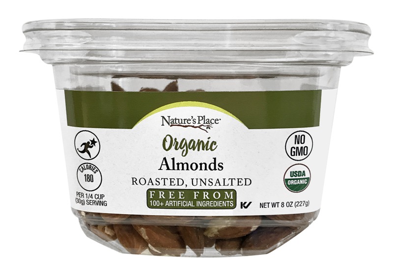 Nature'S Place Organic Almonds Roasted, Unsalted - 1Source