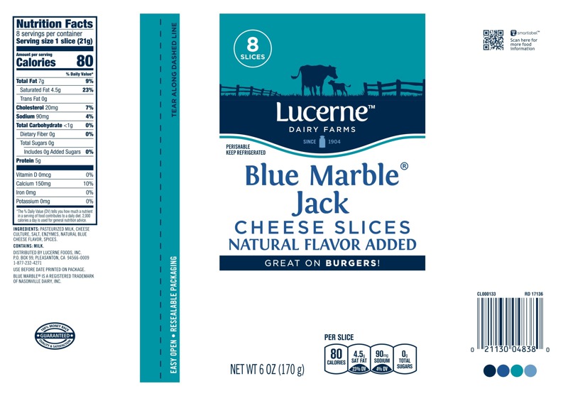 Lucerne Dairy Farms, Blue Marble Jack Cheese Slices - 1Source