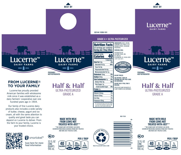 Lucerne Dairy Farms, Half & Half - 1Source