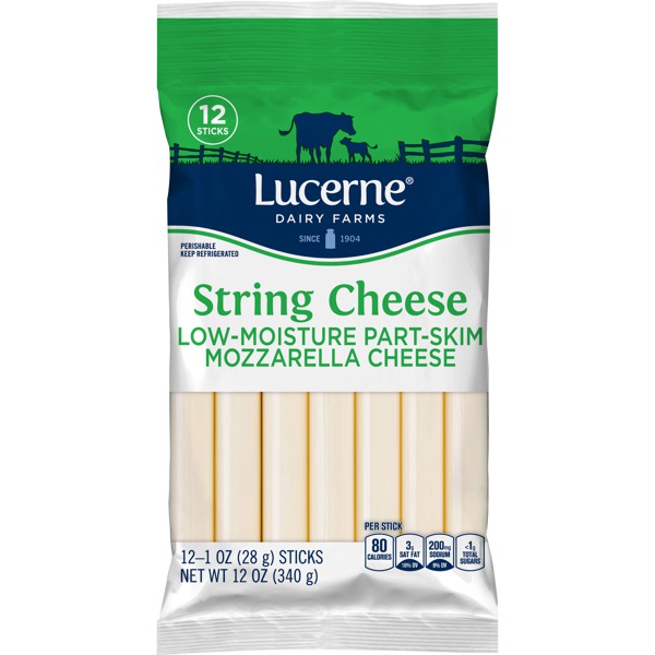 Lucerne Dairy Farms STRING CHEESE LOW-MOISTURE PART-SKIM MOZZARELLA ...
