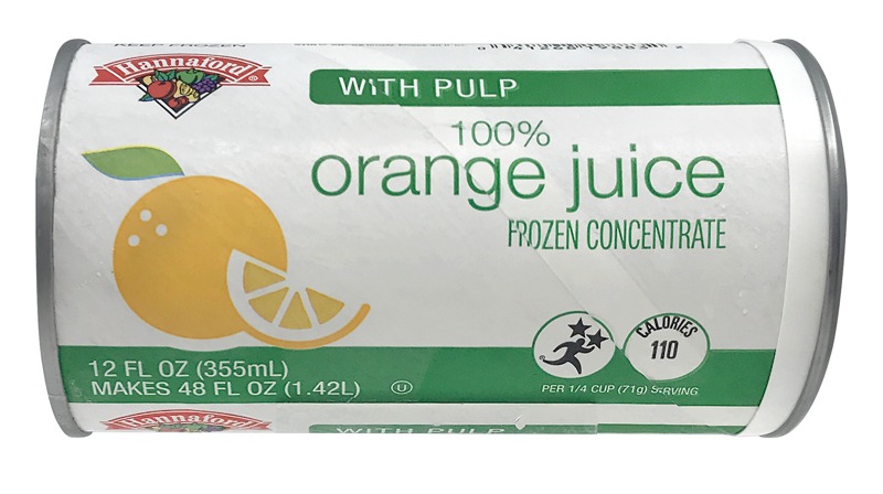 Hannaford 100% Orange Juice Frozen Concentrate With Pulp - 1Source