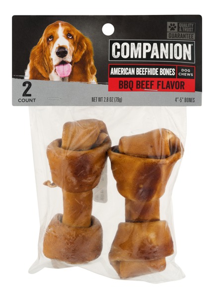 Companion American Beefhide Bones BBQ Beef 4"-5" - 1Source