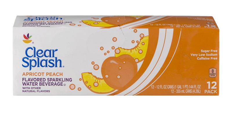 Clear Splash Apricot Peach Flavored Sparkling Water Beverage - 1Source