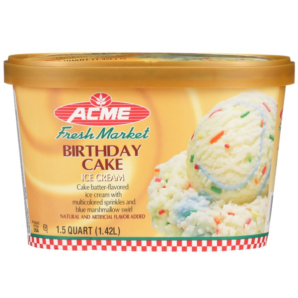 Acme Fresh Market CAKE BATTER-FLAVORED ICE CREAM WITH MULTICOLORED ...