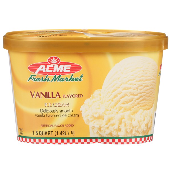 Acme Fresh Market DELICIOUSLY SMOOTH VANILLA FLAVORED ICE CREAM - 1Source