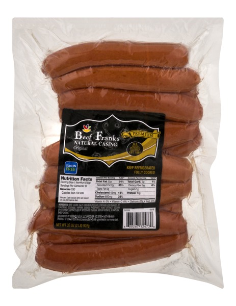 Ahold Beef Franks Natural Casing Original - 1Source