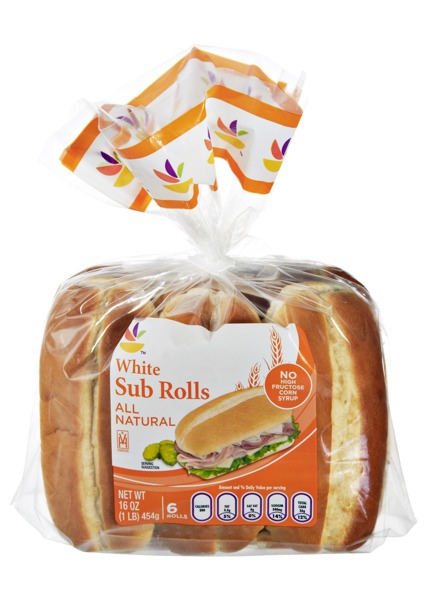 Ahold All Natural White Sub Rolls - 1Source