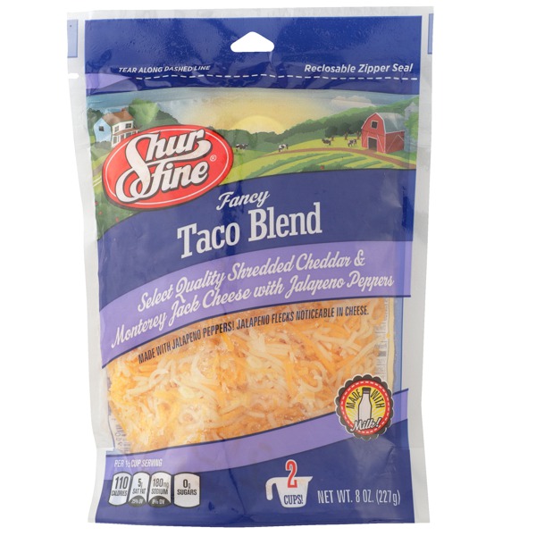 Shurfine SELECT QUALITY SHREDDED CHEDDAR & MONTEREY JACK CHEESE WITH ...