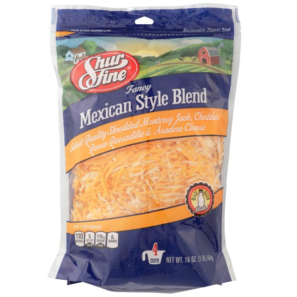 Shurfine Fancy Mexican Style Select Quality Shredded Monterey Jack ...