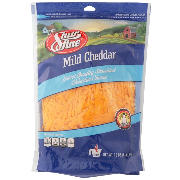 Shurfine MILD CHEDDAR SHREDDED CHEDDAR CHEESE - 1Source