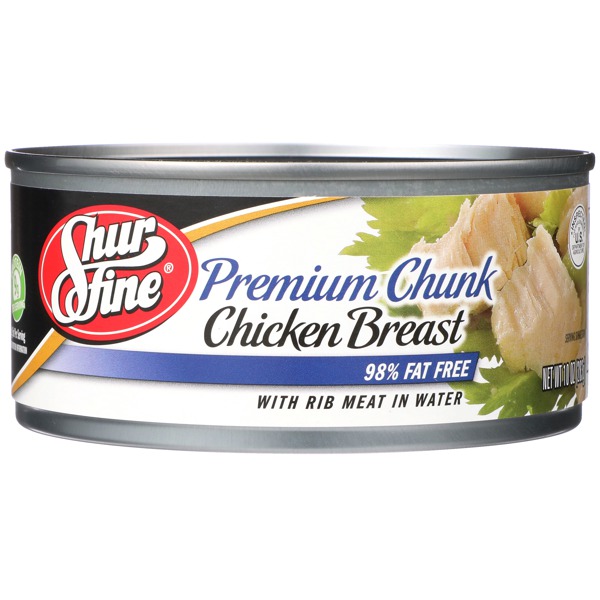 Shurfine PREMIUM CHUNK CHICKEN BREAST WITH RIB MEAT IN WATER - 1Source