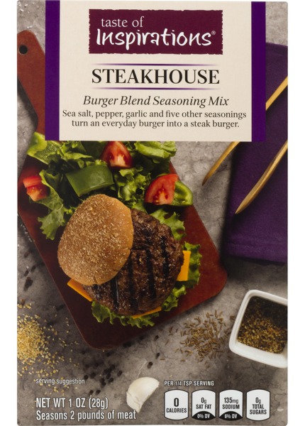 Taste Of Inspirations Seasoning Mix, Burger Blend, Steakhouse - 1Source