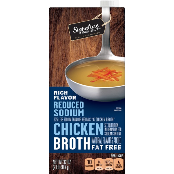 Signature Select Fat Free Rich Flavor Reduced Sodium Chicken Broth ...