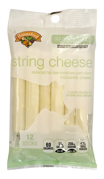 Hannaford Reduced Fat String Cheese - 1Source