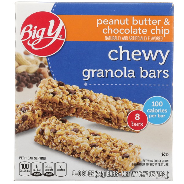 Big Y PEANUT BUTTER & CHOCOLATE CHIP CHEWY GRANOLA BARS - 1Source