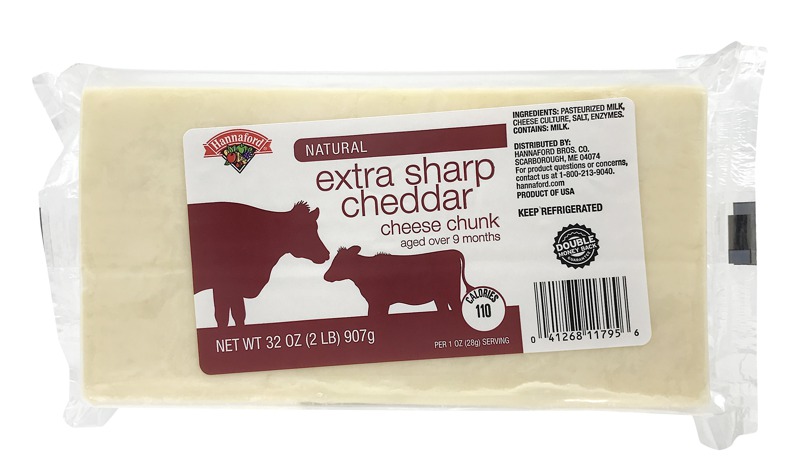 Hannaford Cheese Chunk Extra Sharp Cheddar Natural - 1Source