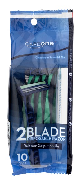 Careone 2 Blade Disposable Razor Rubber Grip Handle - 1Source