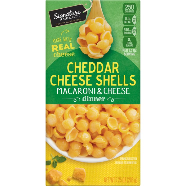 Signature Select Cheddar Cheese Shells Macaroni & Cheese Dinner - 1Source