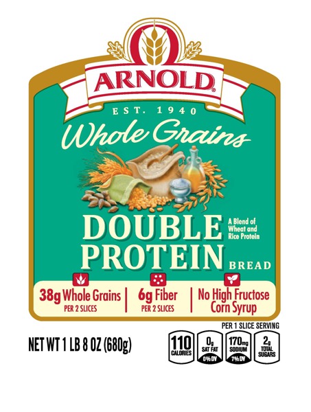 Arnold WHOLE GRAINS DOUBLE PROTEIN BREAD - 1Source