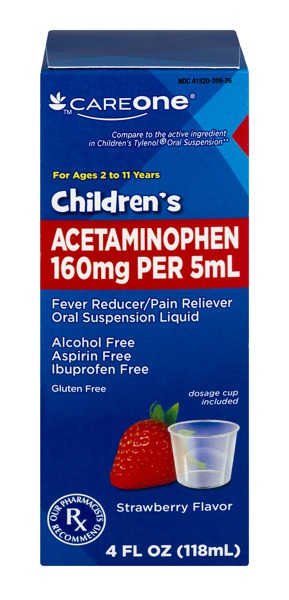 Careone Children'S Acetaminophen Fever Reducer/Pain Reliever Oral ...