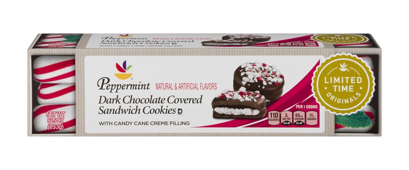 Ahold Sandwich Cookies Peppermint Dark Chocolate Covered - 1Source