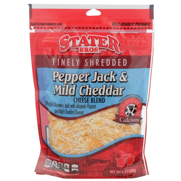 Stater Bros. Finely Shredded Monterey Jack With Jalapeno Peppers And ...