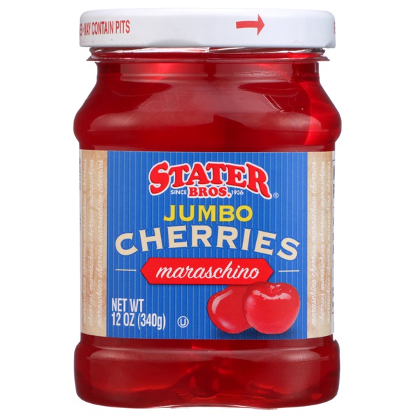 Stater Bros. Maraschino Jumbo Cherries - 1Source