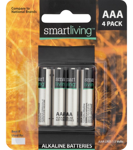 Smart Living Batteries Alkaline AAA 4 Pack, Blister Pack - 1Source