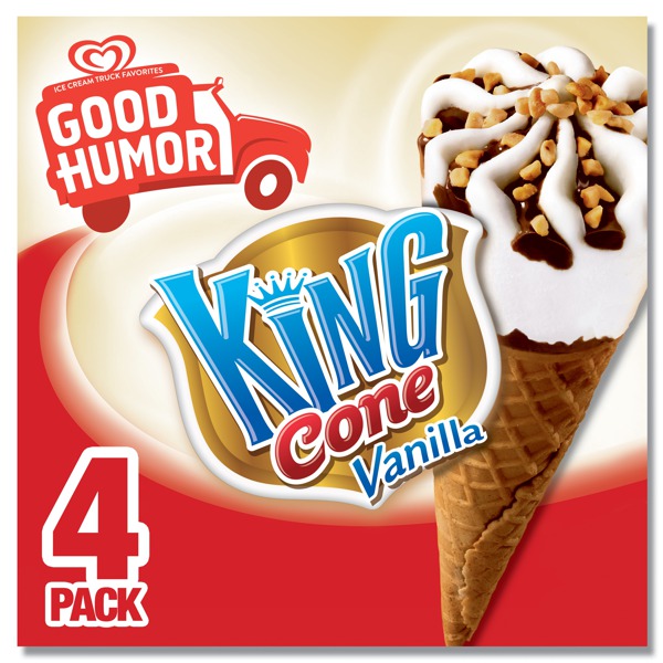 Good Humor King Cone Vanilla Light* Ice Cream Cone With Roasted Peanuts ...