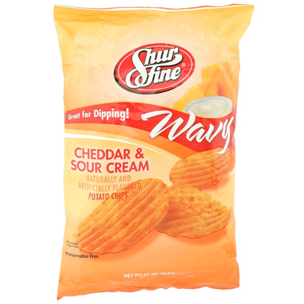 Shurfine CHEDDAR & SOUR CREAM WAVY POTATO CHIPS - 1Source