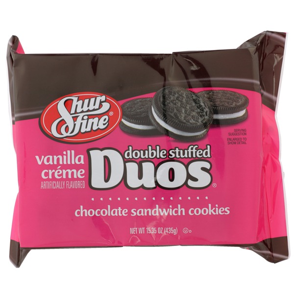 Shurfine DOUBLE STUFFED CHOCOLATE SANDWICH COOKIES - 1Source