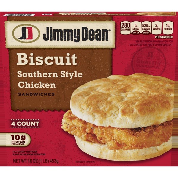 Jimmy Dean® Southern-Style Chicken Biscuit Sandwiches (Frozen) - 1Source