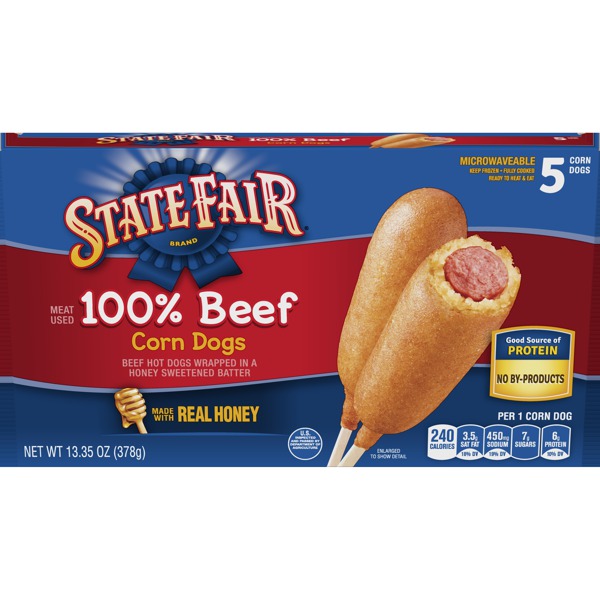 State Fair® 100% Beef Corn Dogs 5 Count (Frozen) - 1Source