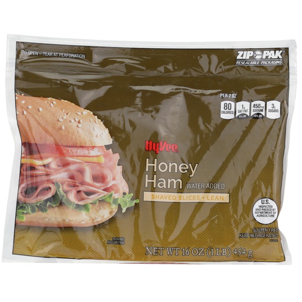 Hy-Vee Honey Ham Shaved Slices Lean - 1Source