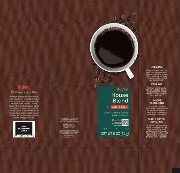 Hy-Vee Medium House Blend Whole Bean 100% Arabica Coffee - 1Source