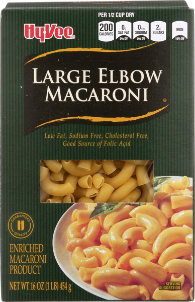 Hy-Vee LARGE ELBOW MACARONI ENRICHED MACARONI PRODUCT - 1Source
