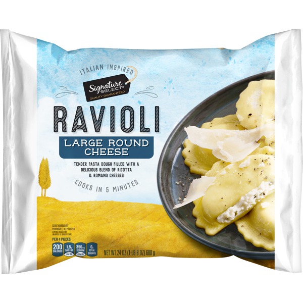 Signature Select LARGE ROUND CHEESE ITALIAN INSPIRED RAVIOLI - 1Source