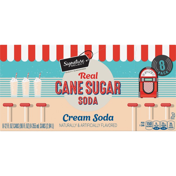 Signature Select REAL CANE SUGAR CREAM SODA - 1Source
