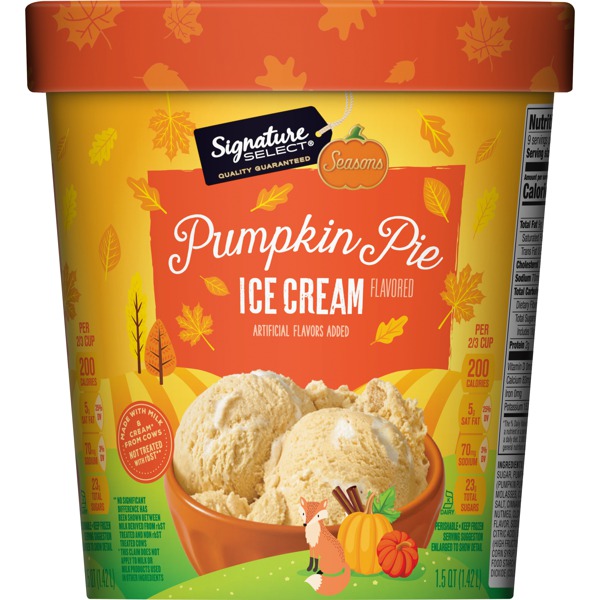 Signature Select PUMPKIN PIE FLAVORED ICE CREAM - 1Source