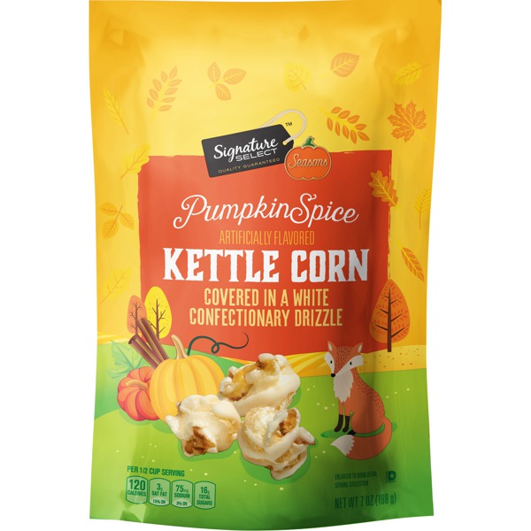 Signature Select PUMPKIN SPICE KETTLE CORN COVERED IN A WHITE ...
