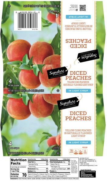 Signature Select Diced Peaches In Light Syrup - 1Source