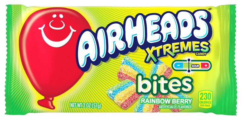 Airheads Xtremes Bites Sweetly Sour Candy Pack Rainbow Berry 2 Ounce ...