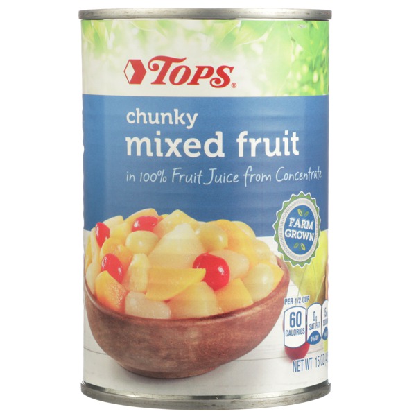 TOPS Chunky Mixed Fruit In 100% Fruit Juice From Concentrate - 1Source
