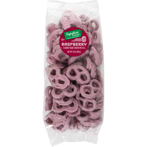 Signature Farms Raspberry Flavored Yogurt Covered Pretzels - 1Source
