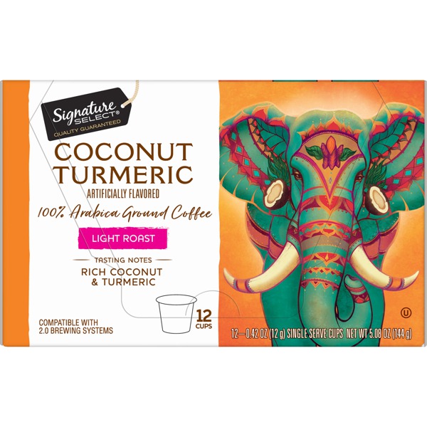 Signature Select Light Roast Coconut Turmeric 100% Arabica Ground ...