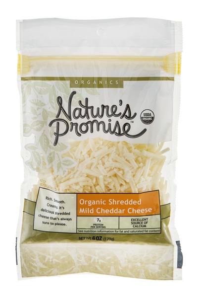 Nature'S Promise Organic Shredded Mild Cheddar Cheese - 1Source