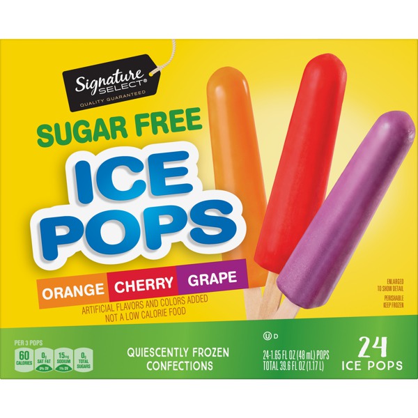 Signature Select Orange Cherry Grape Sugar Free Ice Pops - 1Source