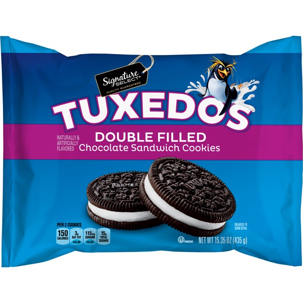 Signature Select DOUBLE FILLED CHOCOLATE SANDWICH COOKIES - 1Source